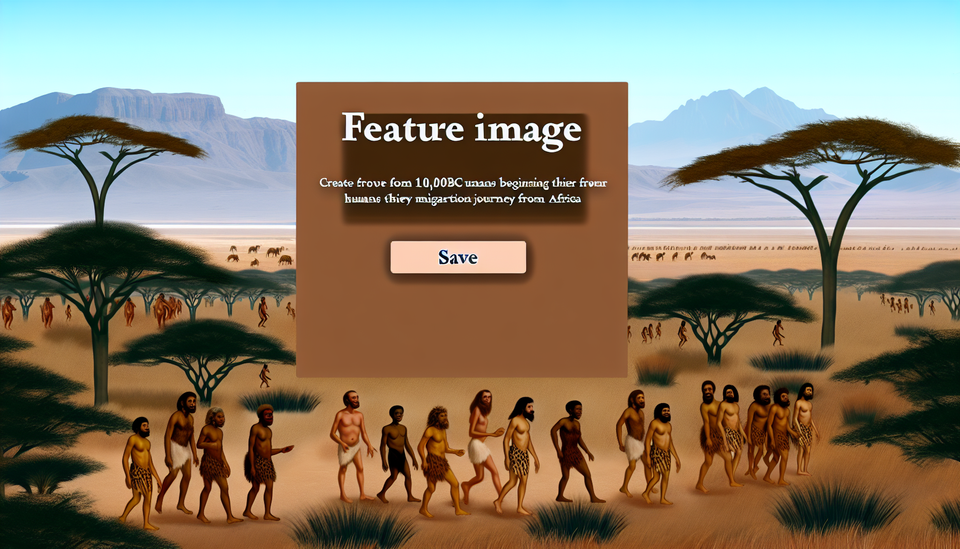 10000 BC, Humans begin to migrate from Africa to other parts of the world